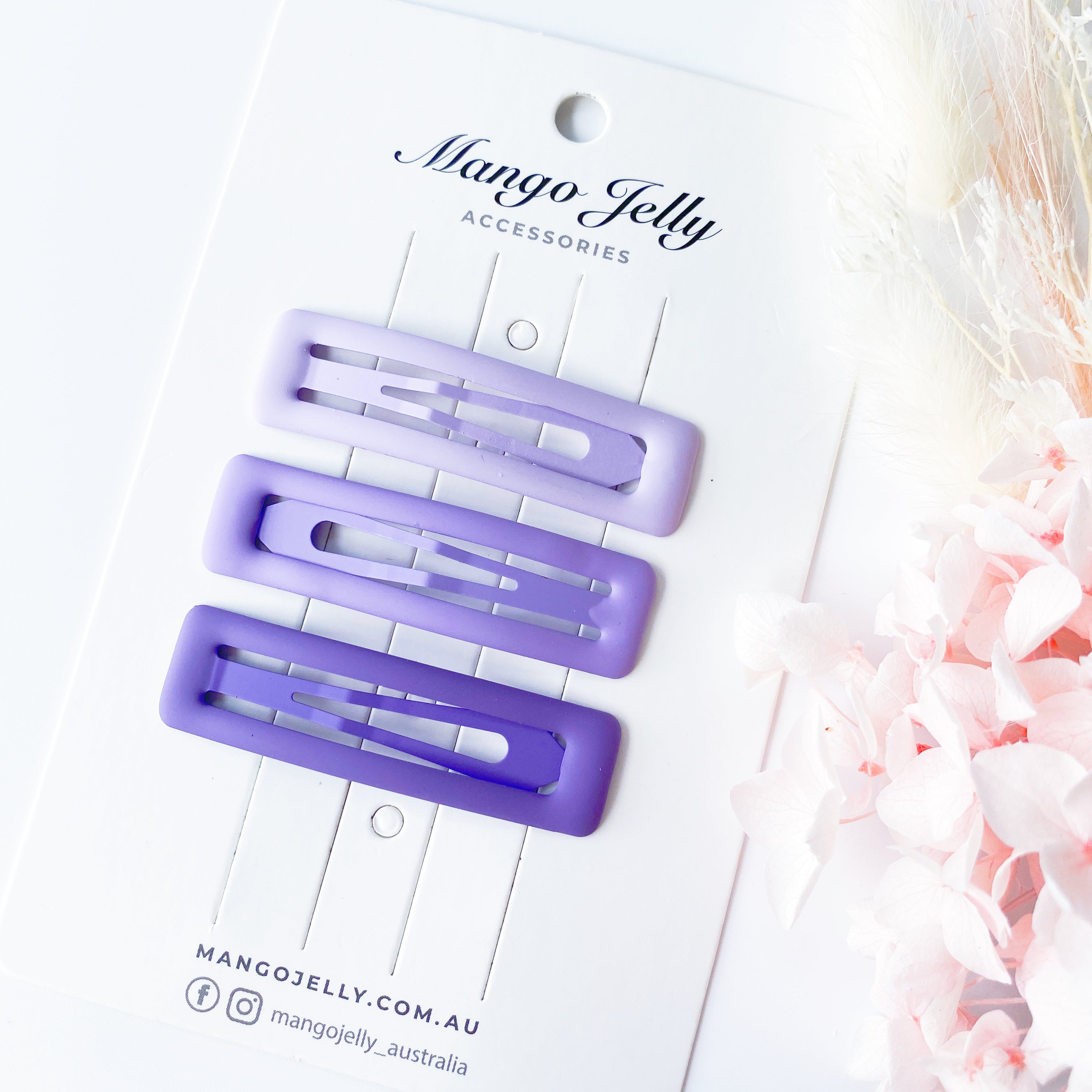 Purple | Large Pastel Coated Bar Clips – Sugar High Collection